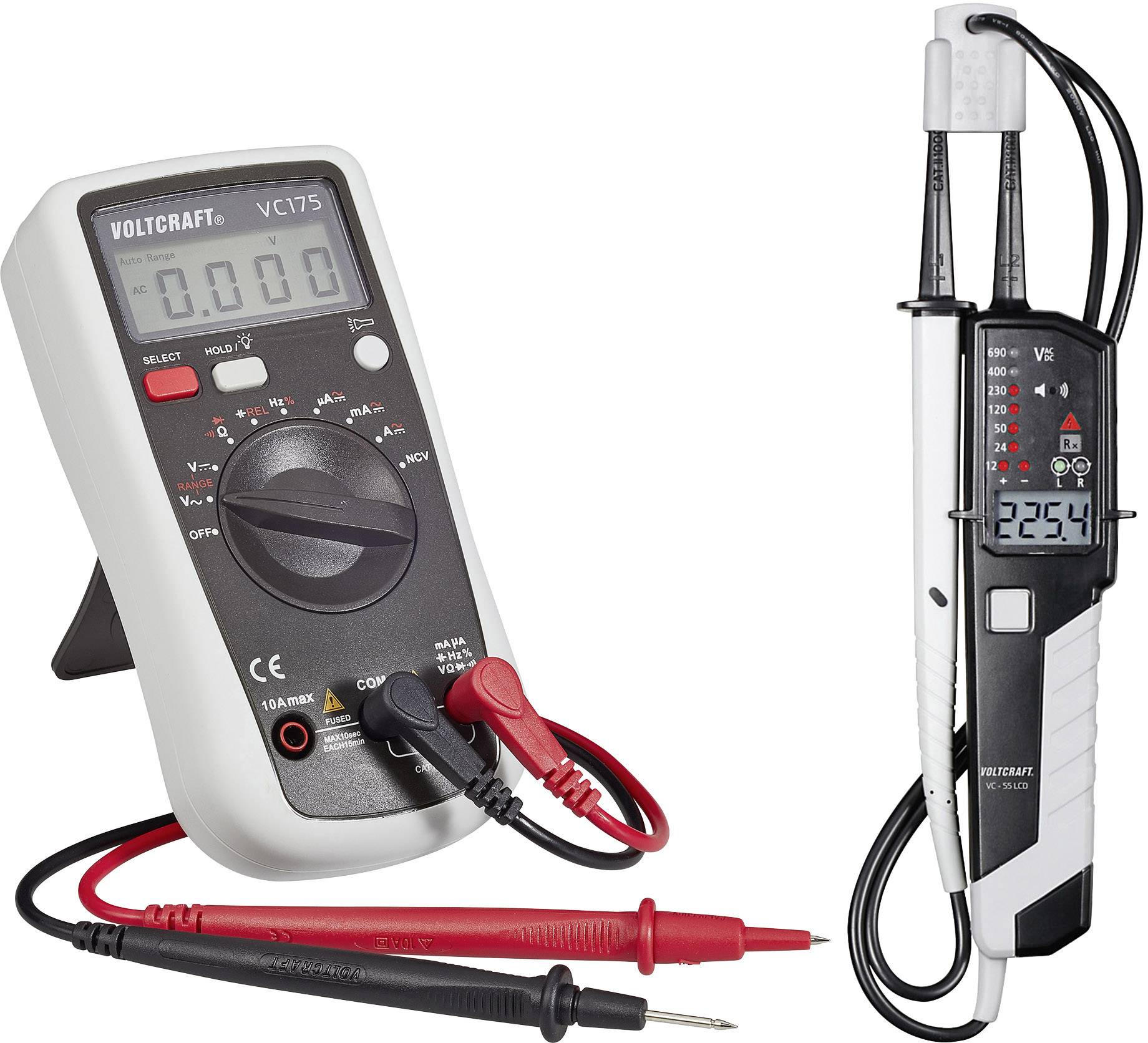 VOLTCRAFT VC175+VC55LCD Hand-Multimeter digital CAT III 600V Anzeige ...
