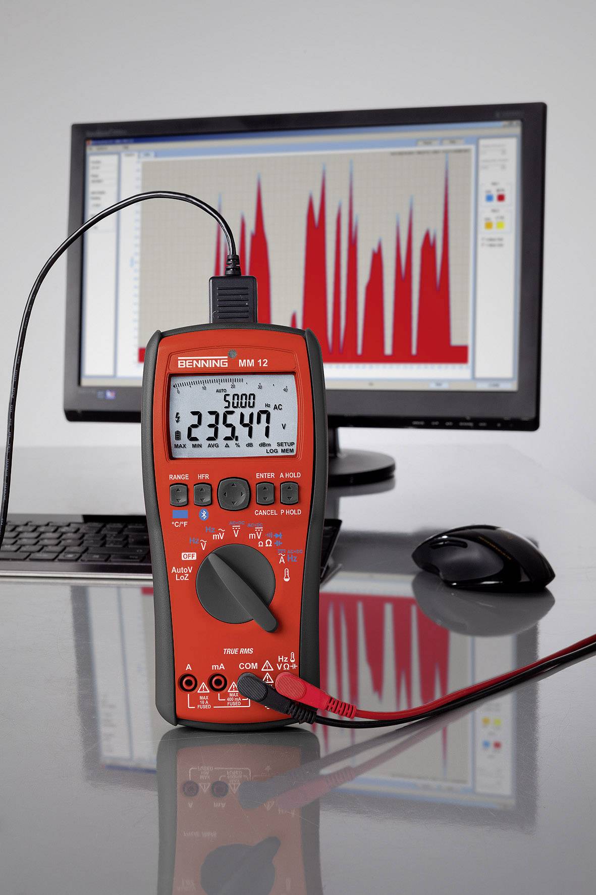 Benning MM 12 Hand-Multimeter kalibriert (ISO) digital Datenlogger CAT ...
