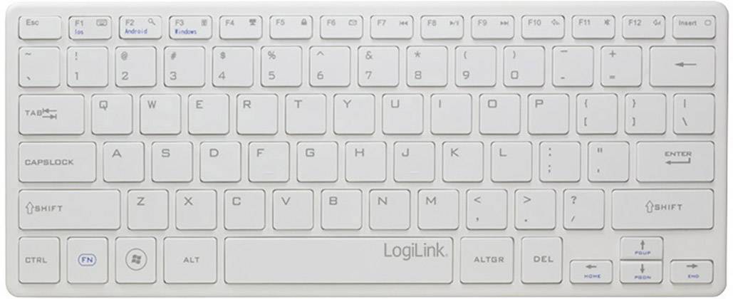 LogiLink ID0111 Bluetooth® Tastatur Deutsch, QWERTZ, Windows® Weiß ...