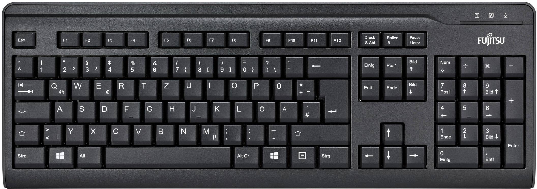 Fujitsu KB410 USB RU/DE USB-Tastatur Schwarz | digitalo