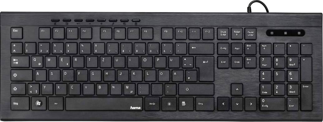 Hama Anzano USB Tastatur Deutsch, QWERTZ, Windows® Schwarz Beleuchtet ...