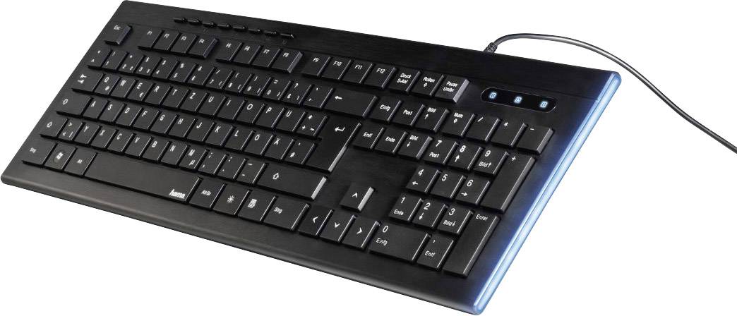 Hama Anzano USB Tastatur Deutsch, QWERTZ Schwarz Beleuchtet | digitalo