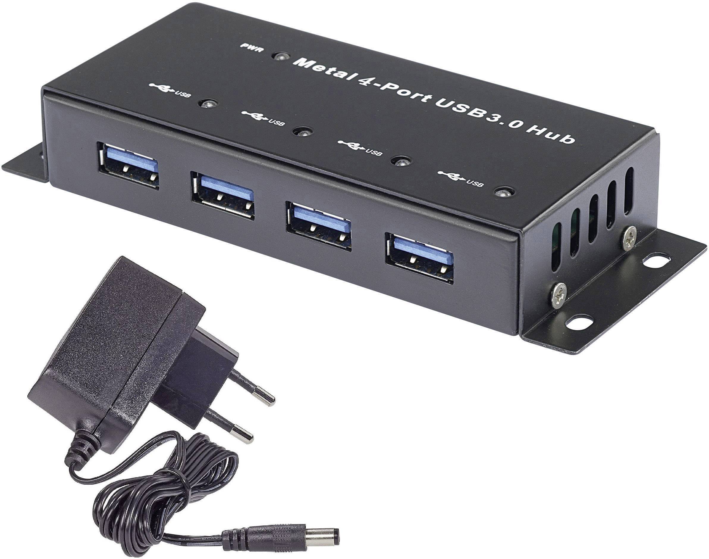 Renkforce RF-3984134 4 Port USB 3.2 Gen 1-Hub (USB 3.0) Metallgehäuse ...