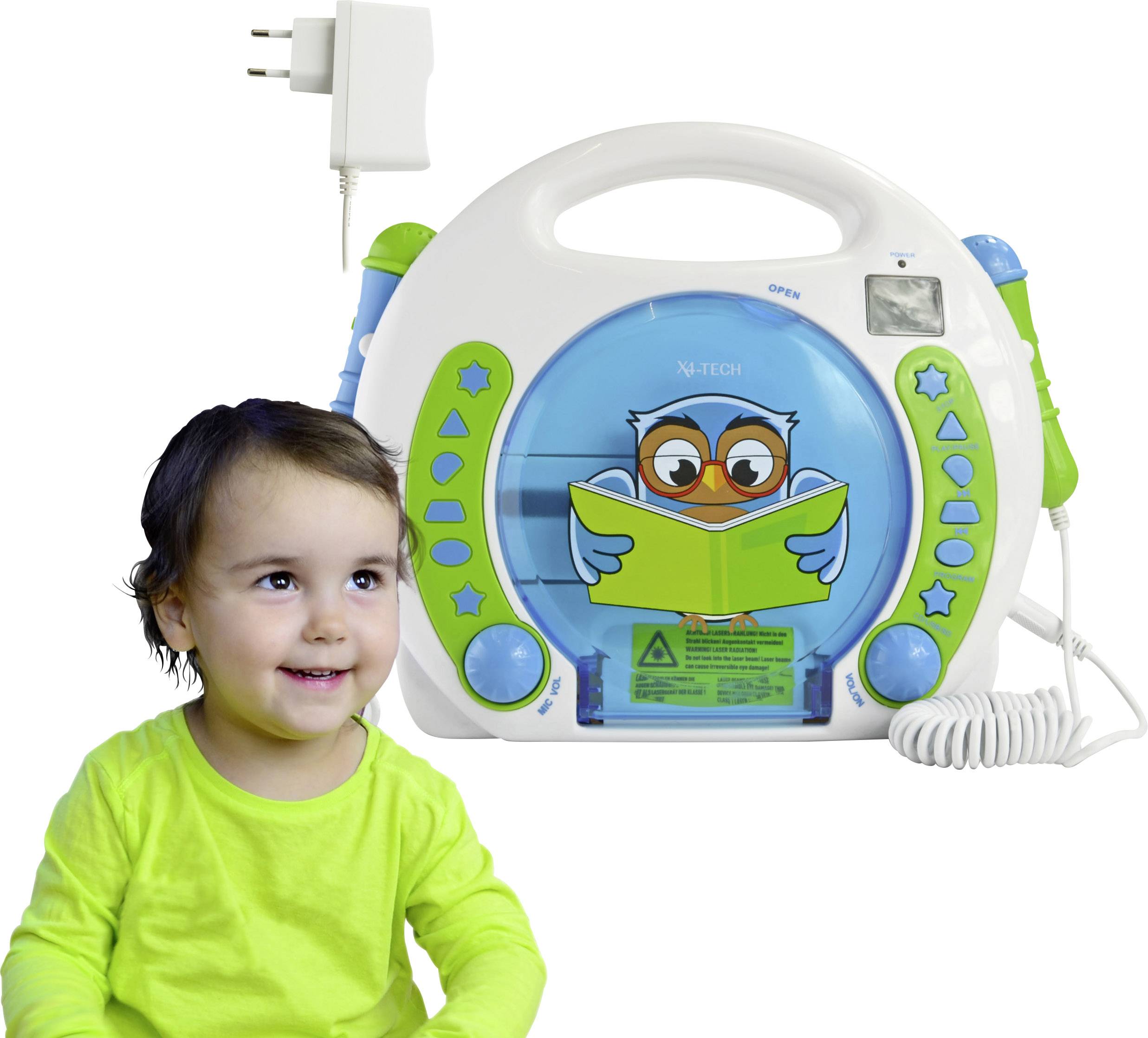 X4 Tech Bobby Joey Lese Eule Kinder CD-Player USB, SD Inkl. Mikrofon ...