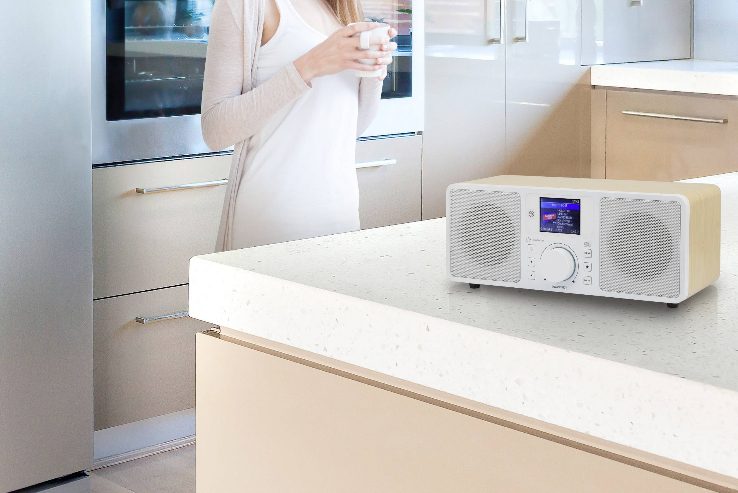 Renkforce RF-IRDAB-RETRO1 Internet Tischradio DAB+, UKW, Internet AUX ...