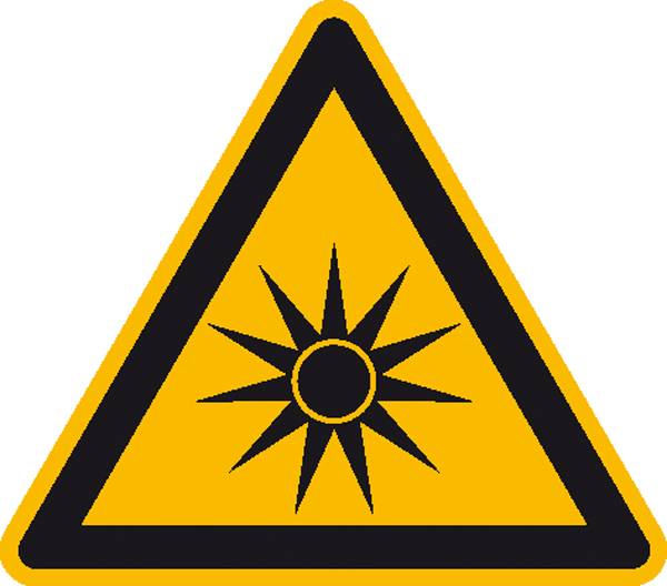 Warnschild Optische Strahlung Folie selbstklebend 25mm ISO 7010 44St ...