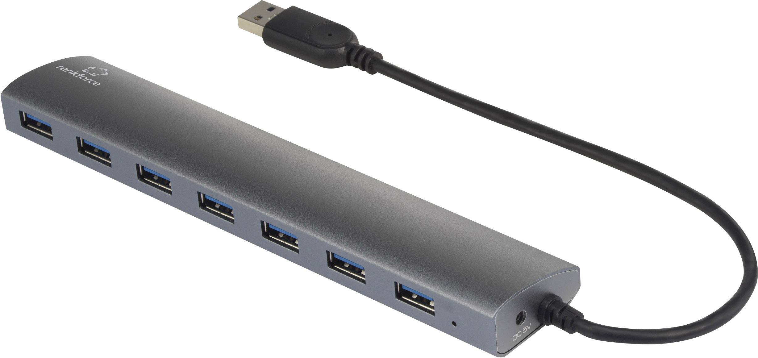 Renkforce 7 Port USB 3.2 Gen 1-Hub (USB 3.0) Aluminium | voelkner