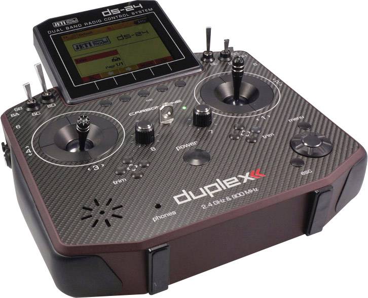 Jeti DS-24 Carbon Line, Multimode Dunkelrot Hand-Fernsteuerung 2,4GHz ...