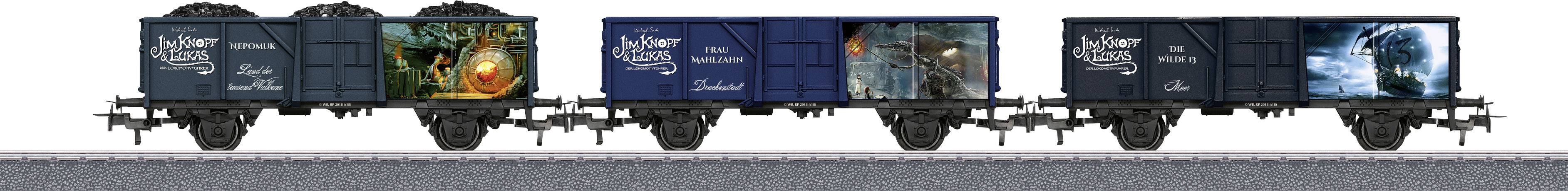 Märklin Start up 44817 H0 3er-Set Güterwagen "Jim Knopf und Lukas" Set ...