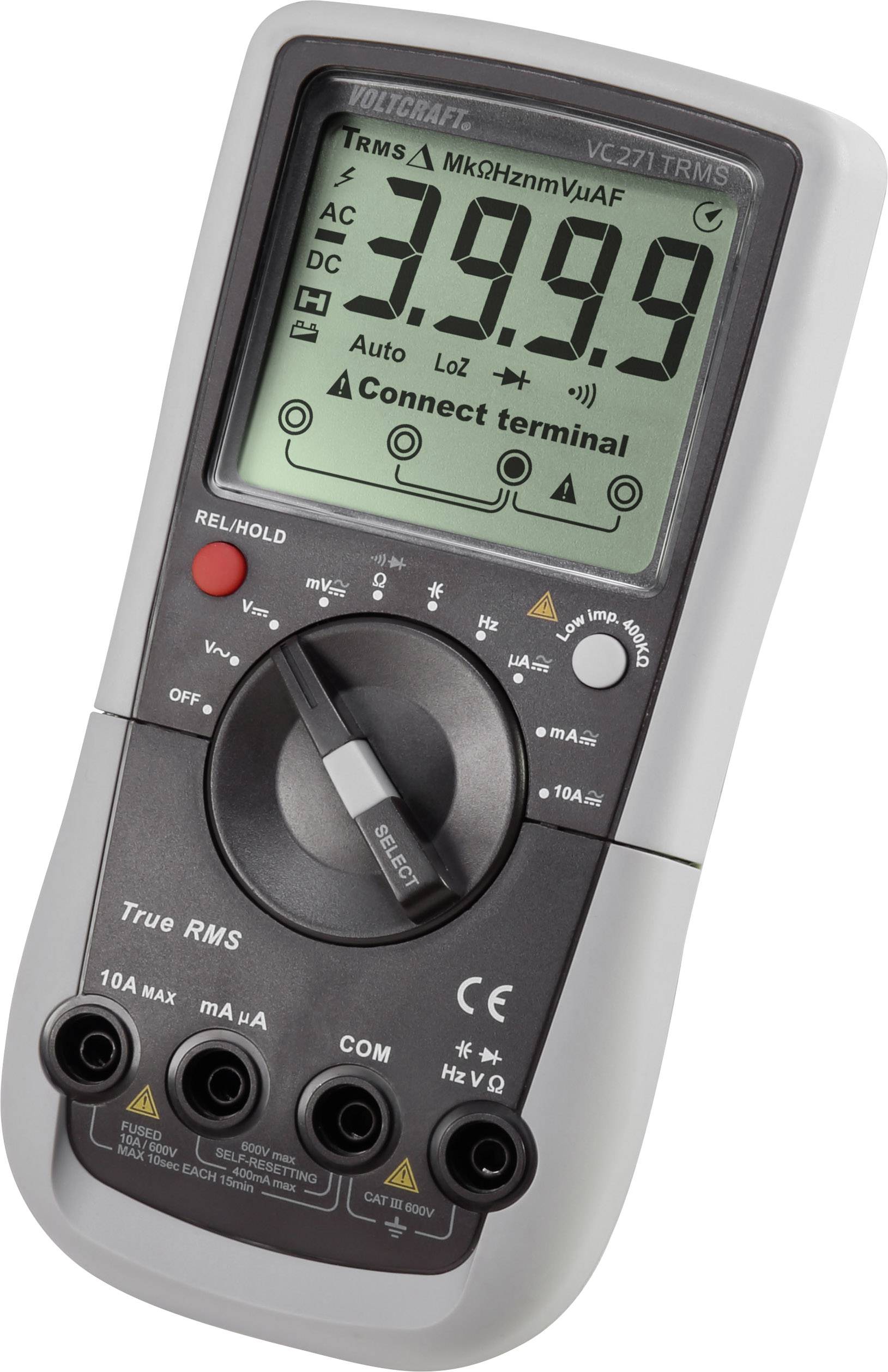 VOLTCRAFT VC-271 Hand-Multimeter digital CAT III 600V Anzeige (Counts ...