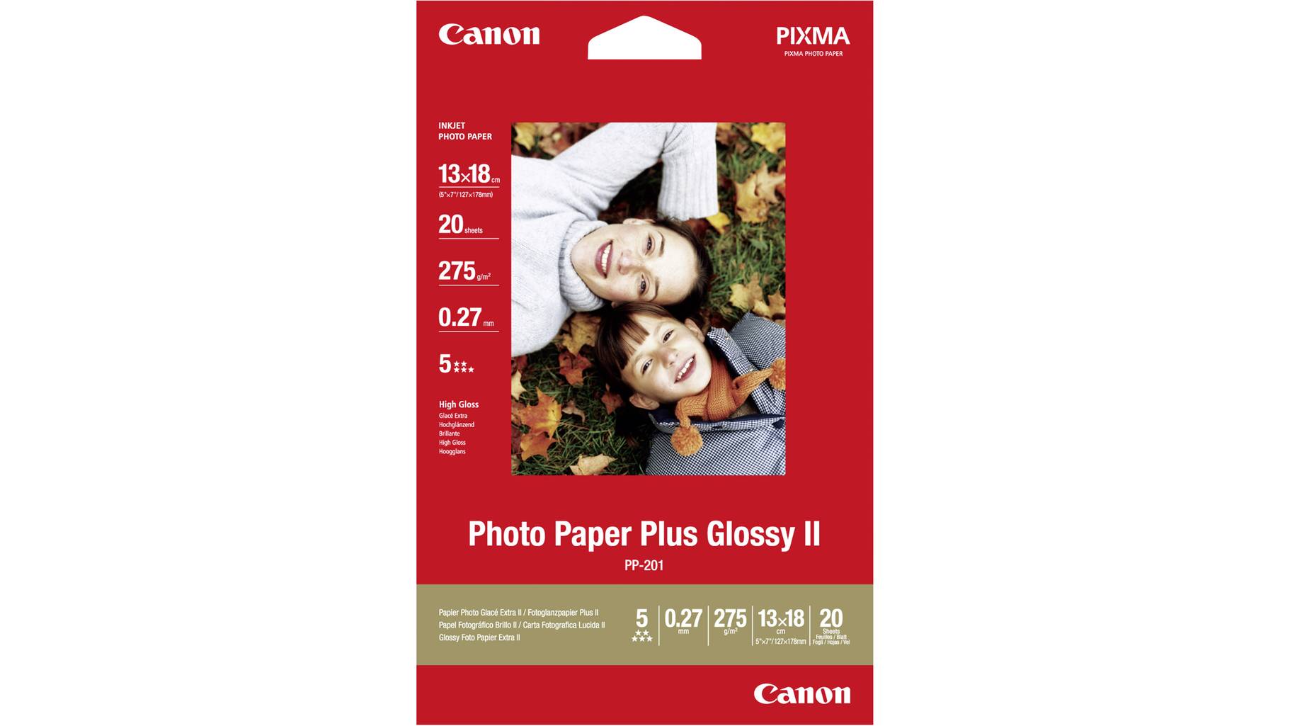 Canon Photo Paper Plus Glossy II PP 201 2311B018 Fotopapier 13 X 18cm canon-photo-paper-plus-glossy-ii-pp-201-2311b018-fotopapier-13-x-18cm