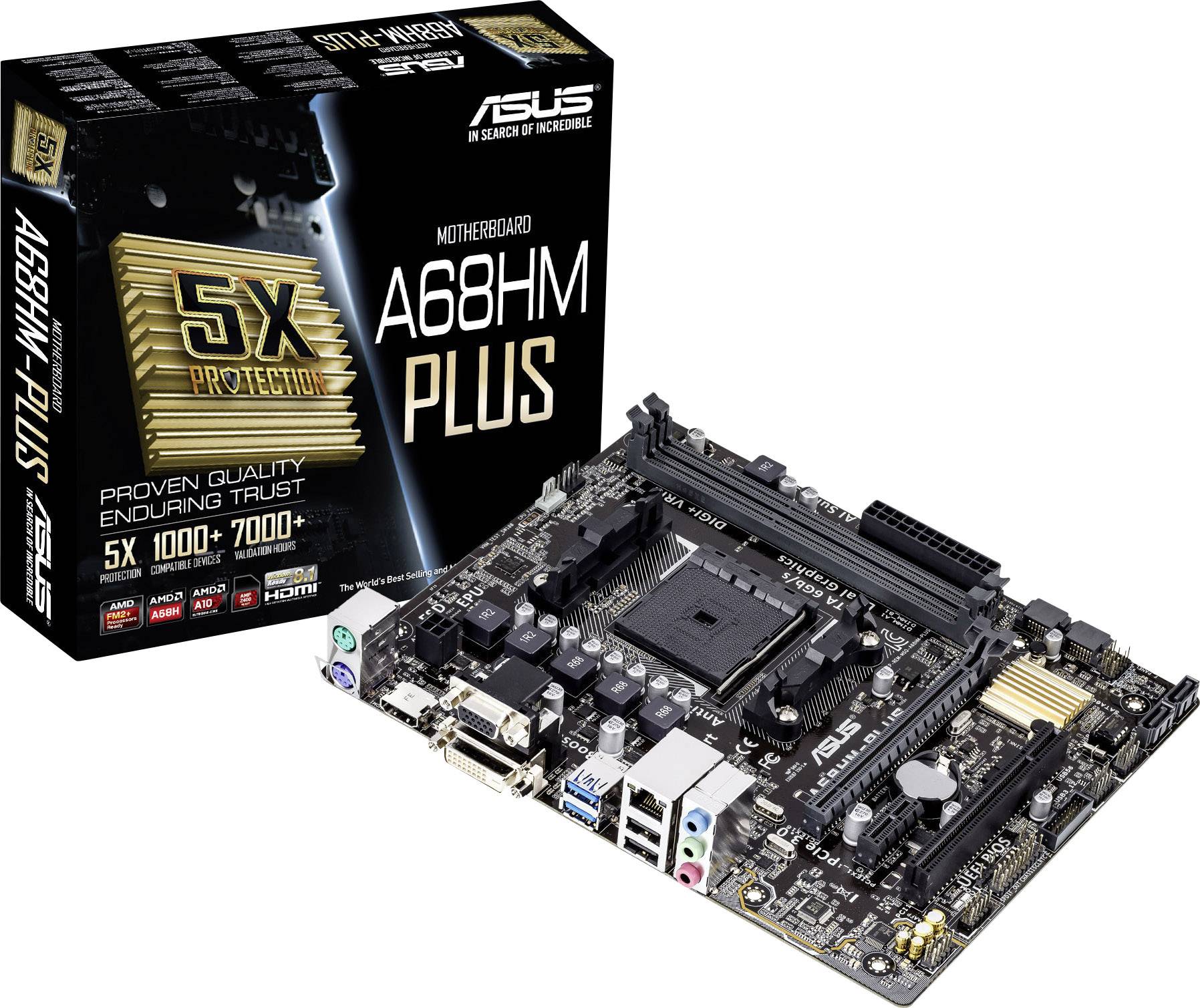 Asus A68HM-PLUS Mainboard Sockel (PC) AMD FM2+ Formfaktor (Details ...