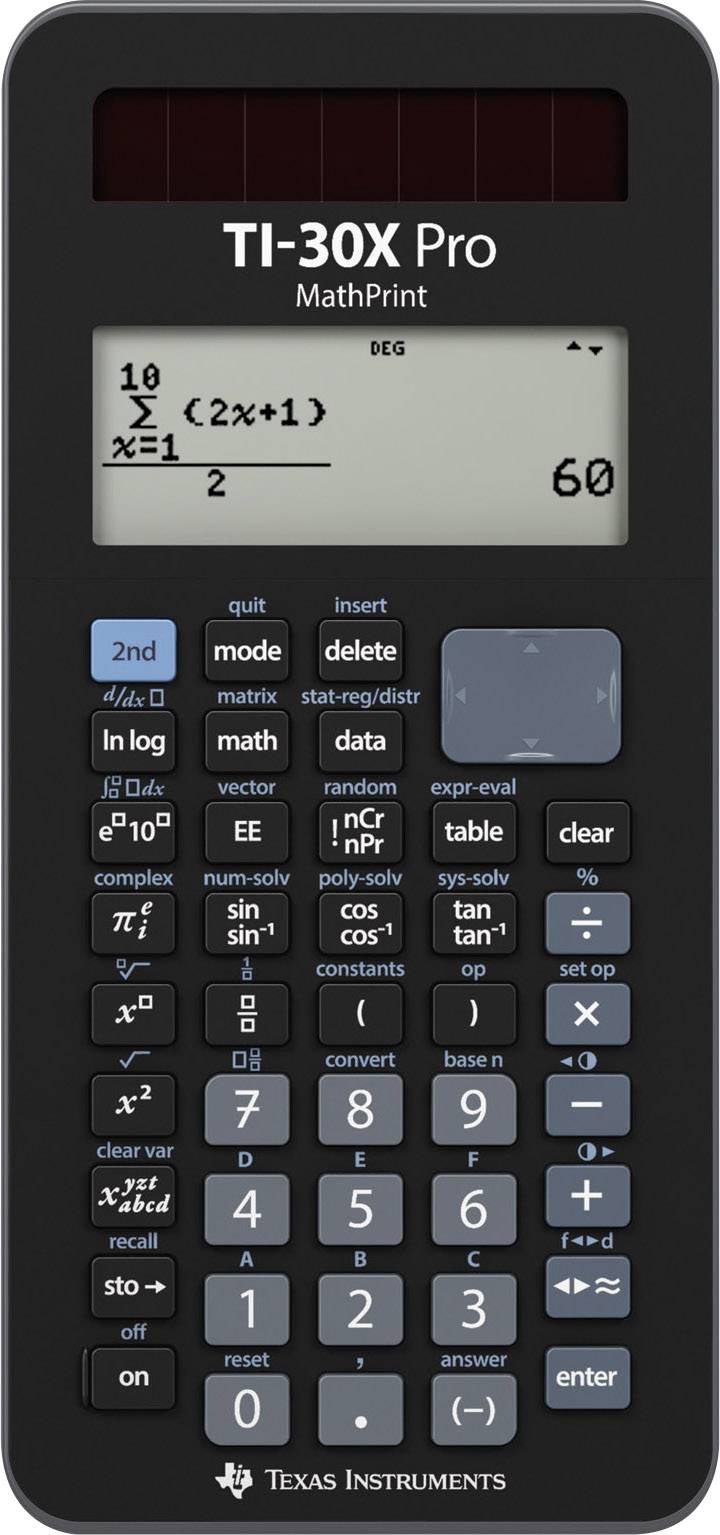 Texas Instruments TI-30X Pro MathPrint Schulrechner Schwarz Display ...