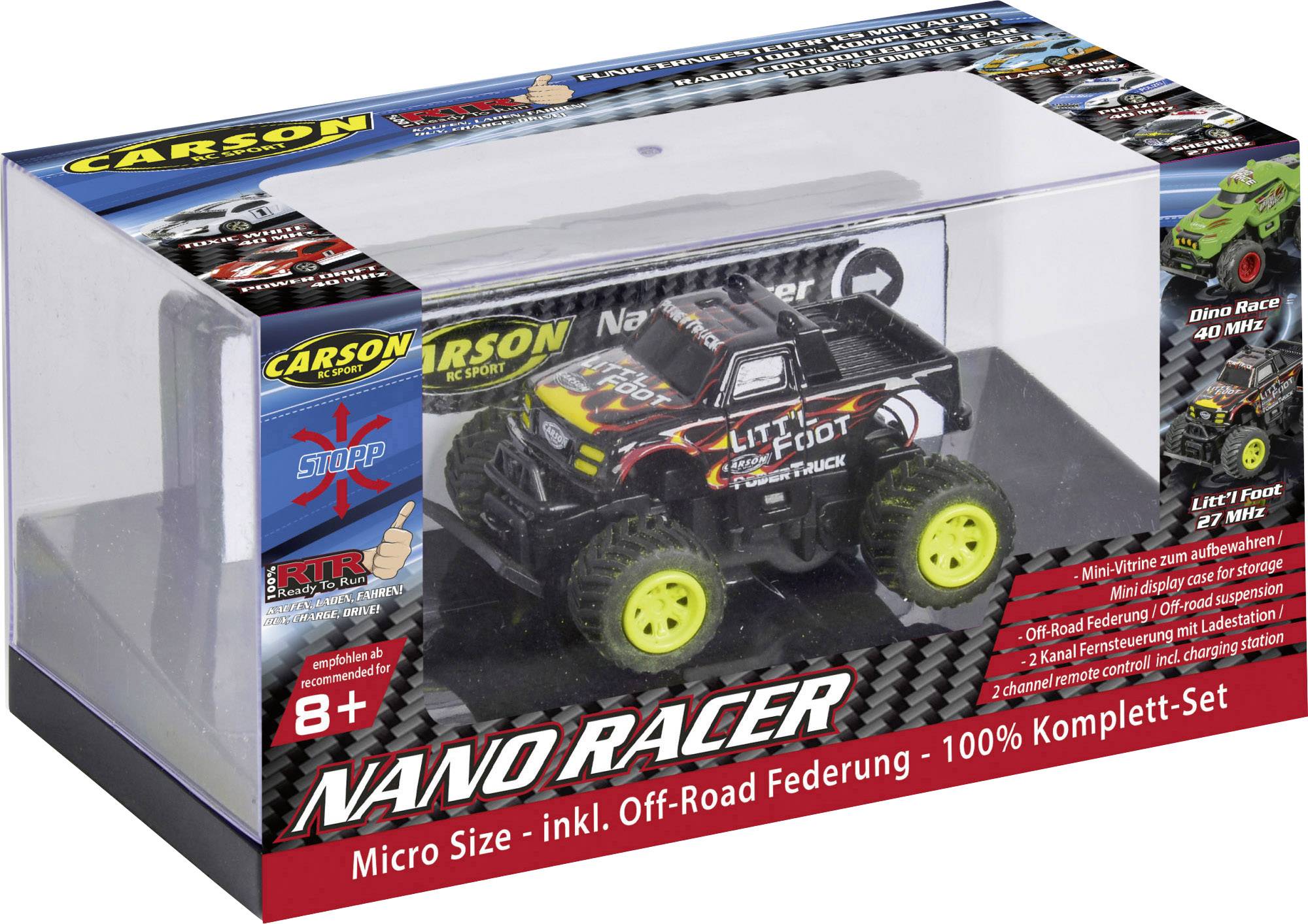 Carson RC Sport 500404184 Nano Racer Little Foot 1:60 RC Modellauto ...