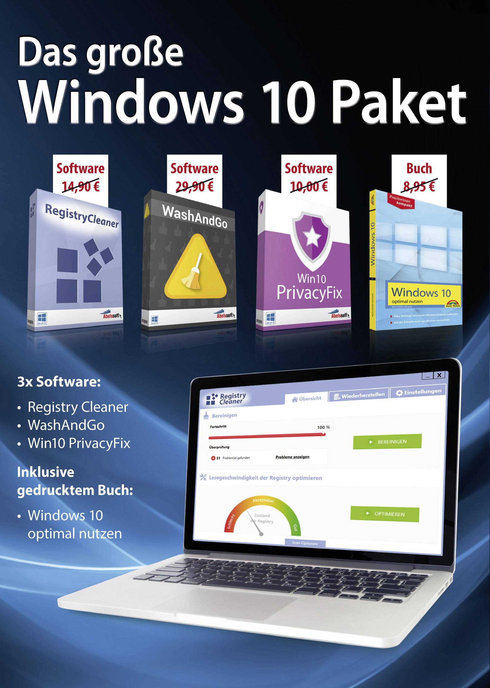 Das große Windows 10 Paket Vollversion, 1 Lizenz Windows Software ...