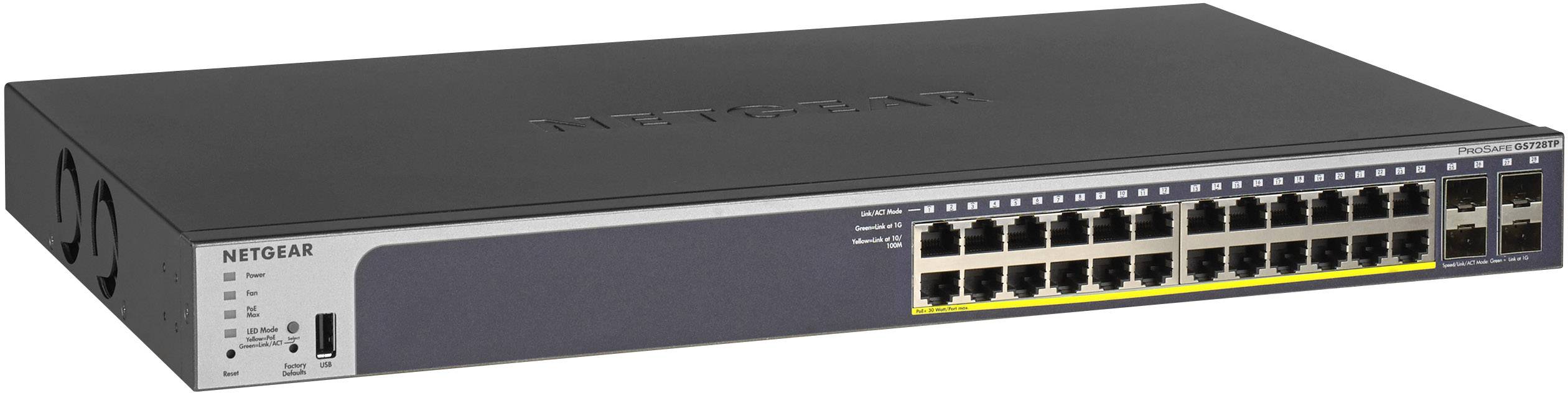 NETGEAR GS728TPv2 Netzwerk Switch 28 Port PoE-Funktion ...