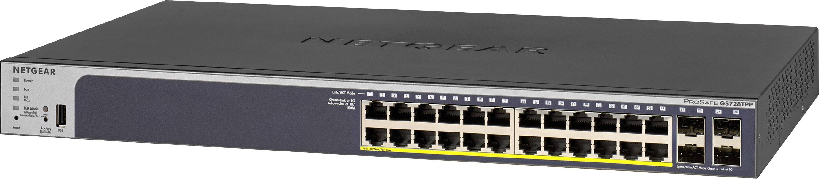 NETGEAR GS728TPPv2 Netzwerk Switch 28 Port PoE-Funktion ...