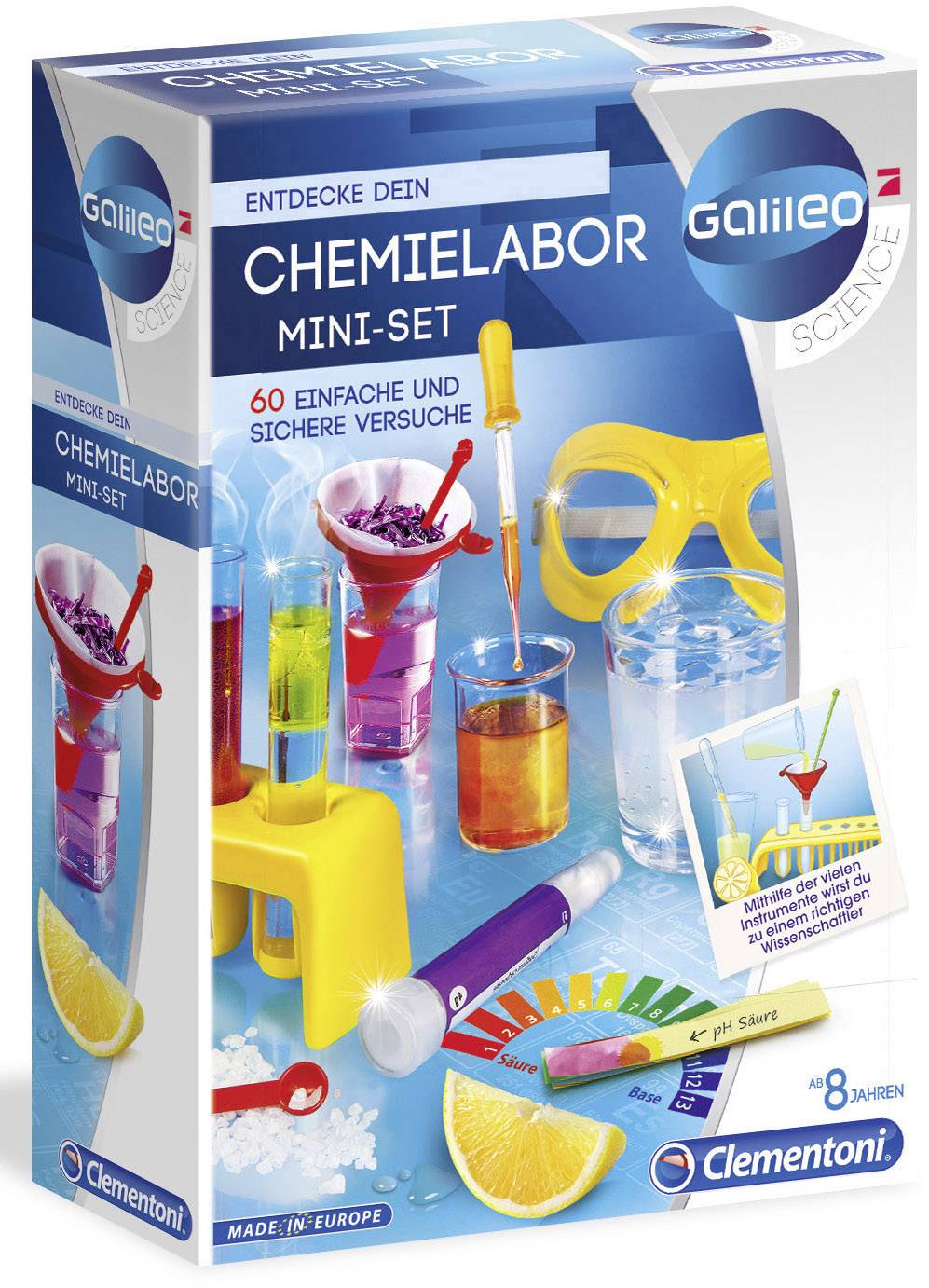 Clementoni 59072 Galileo - Mini Chemielabor Chemie Experimentier-Set ab ...
