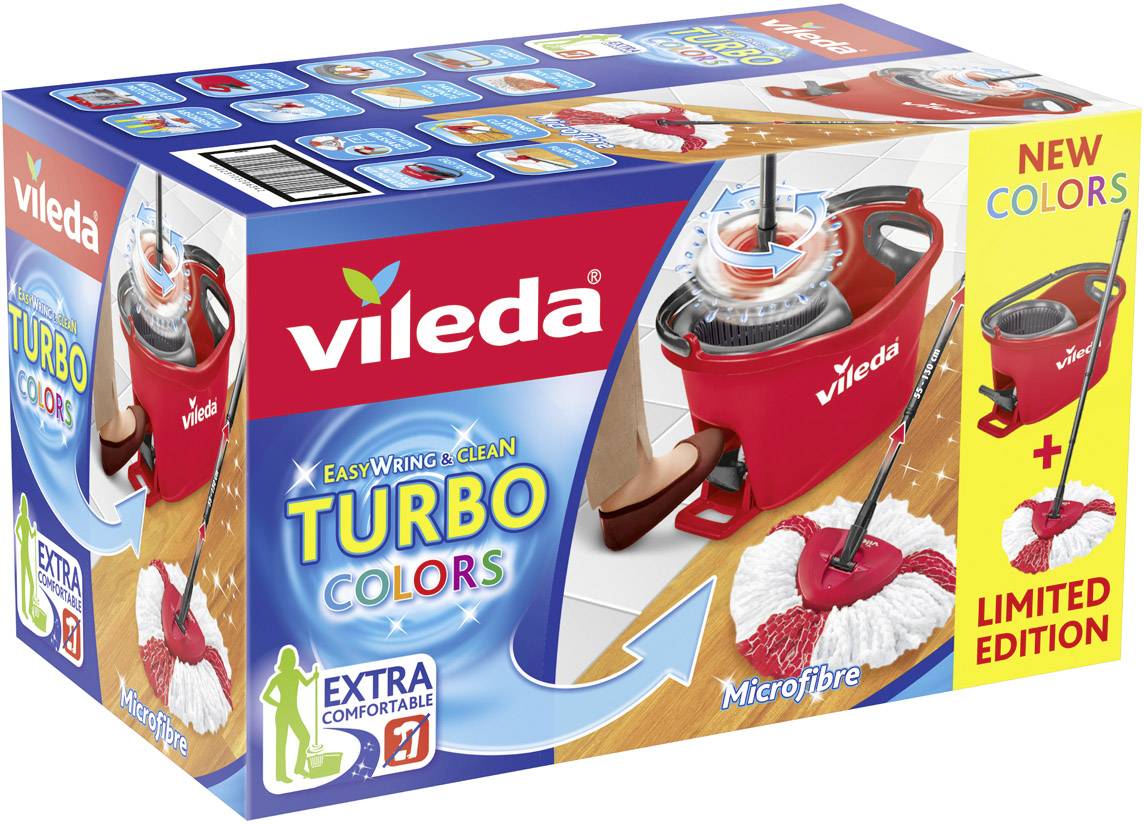 Vileda Turbo EasyWring & Clean Wischmop Komplett Set mit Wischkopf und ...