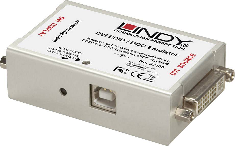 LINDY Monitor EDID Emulator EDID/DDC Emulator DVI-I [DVI - DVI] | voelkner