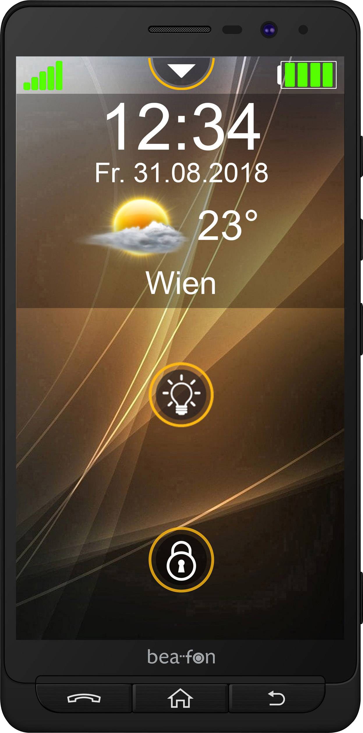 Beafon M5 Senioren-Smartphone mit Ladestation, SOS Taste Schwarz ...