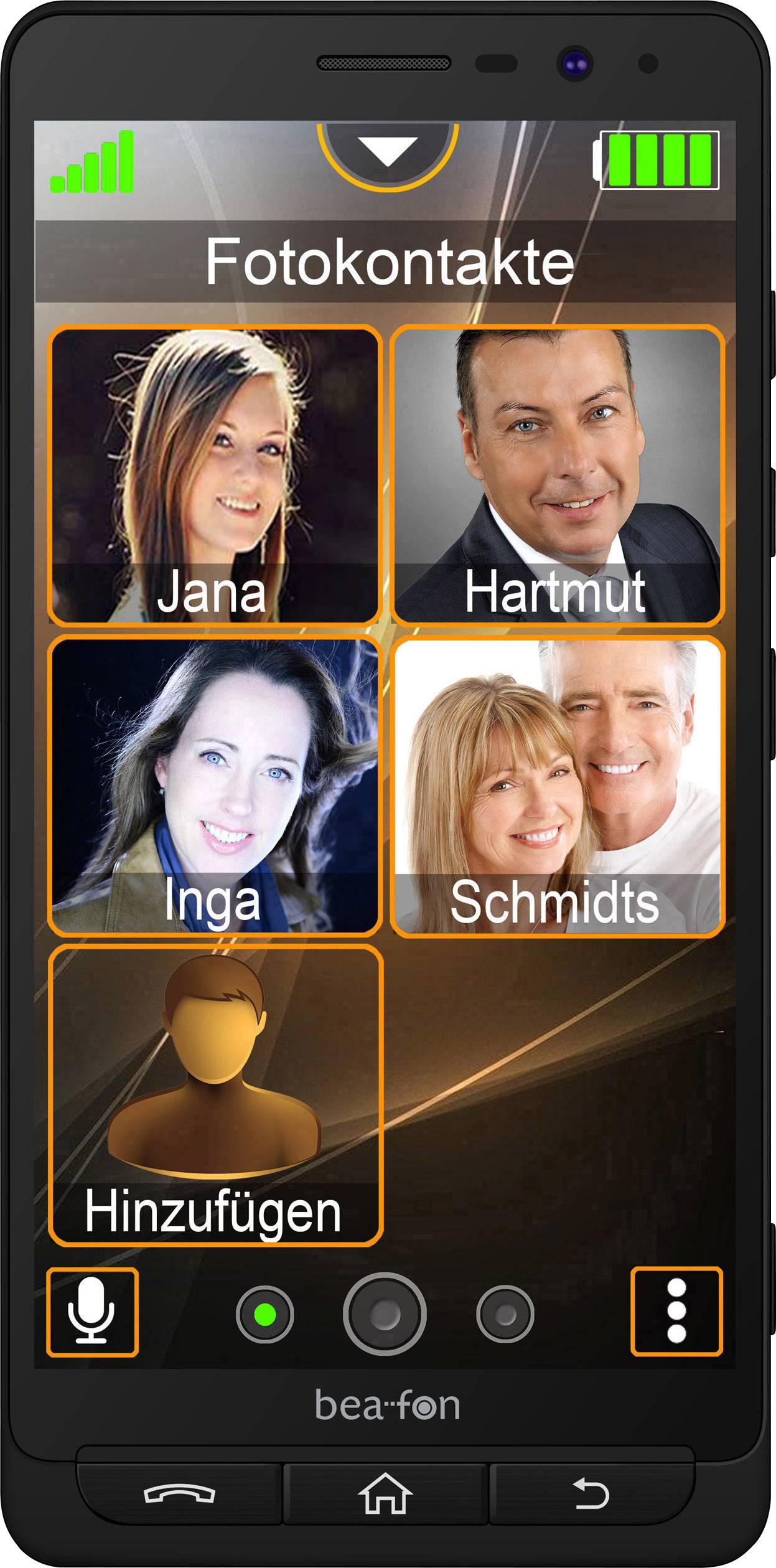 Beafon M5 Senioren-Smartphone mit Ladestation, SOS Taste Schwarz ...