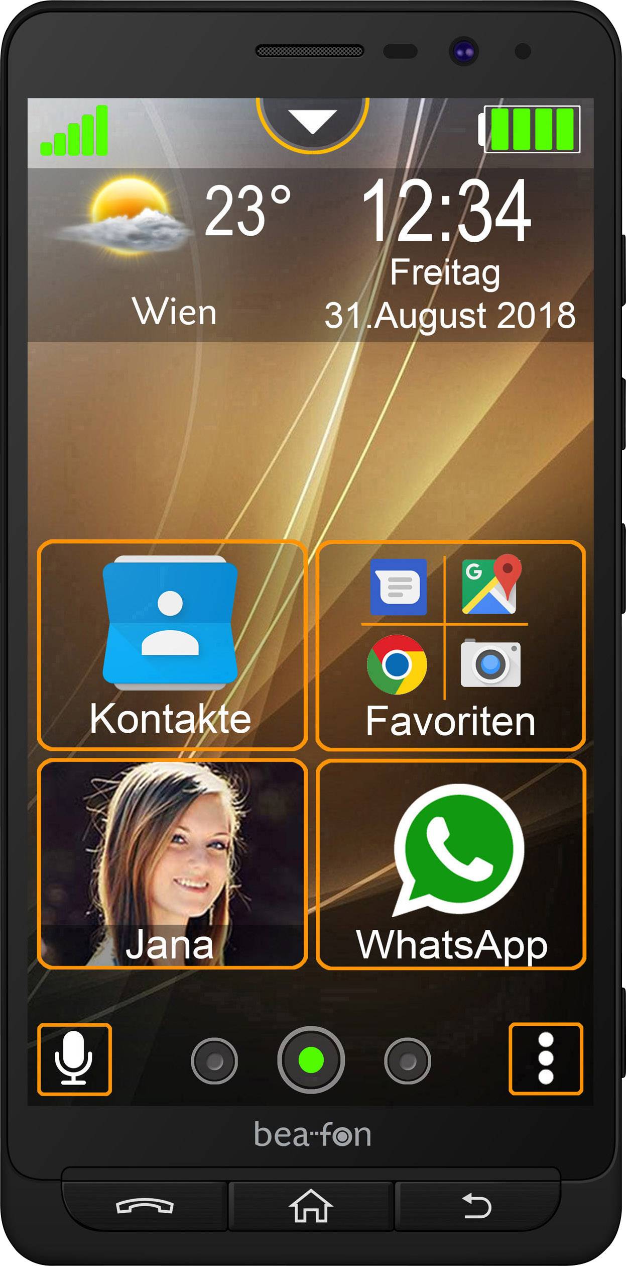 Beafon M5 Senioren-Smartphone mit Ladestation, SOS Taste Schwarz ...
