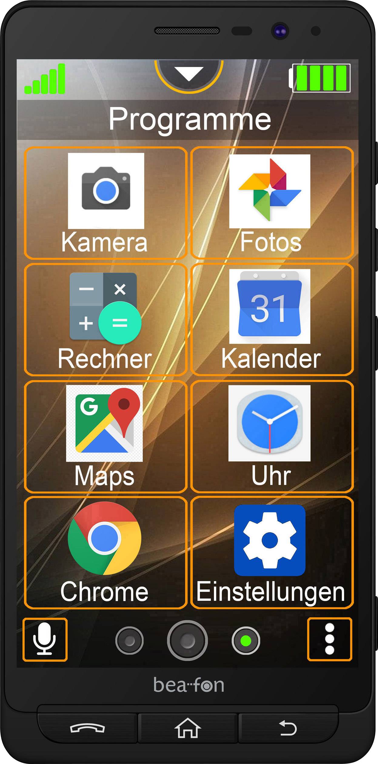Beafon M5 Senioren-Smartphone mit Ladestation, SOS Taste Schwarz ...