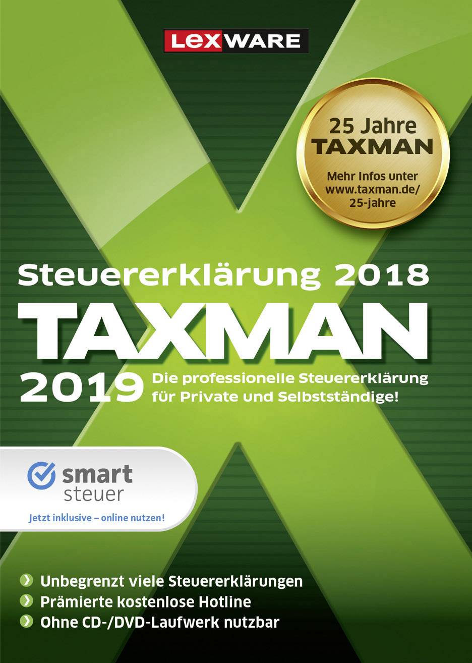 Lexware TAXMAN 2019 Vollversion, 1 Lizenz Windows Steuer-Software ...