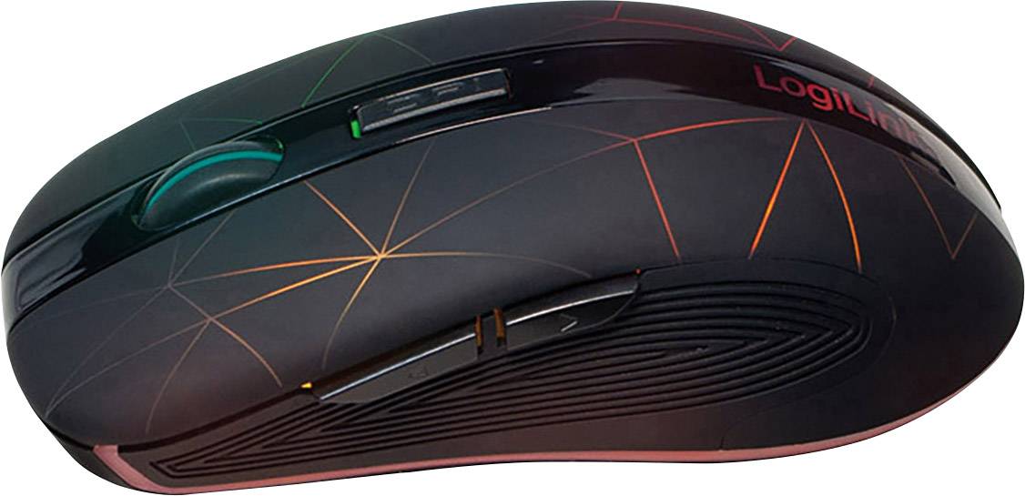 LogiLink ID0171 Maus Funk Optisch Schwarz 5 Tasten 1600 dpi Beleuchtet ...
