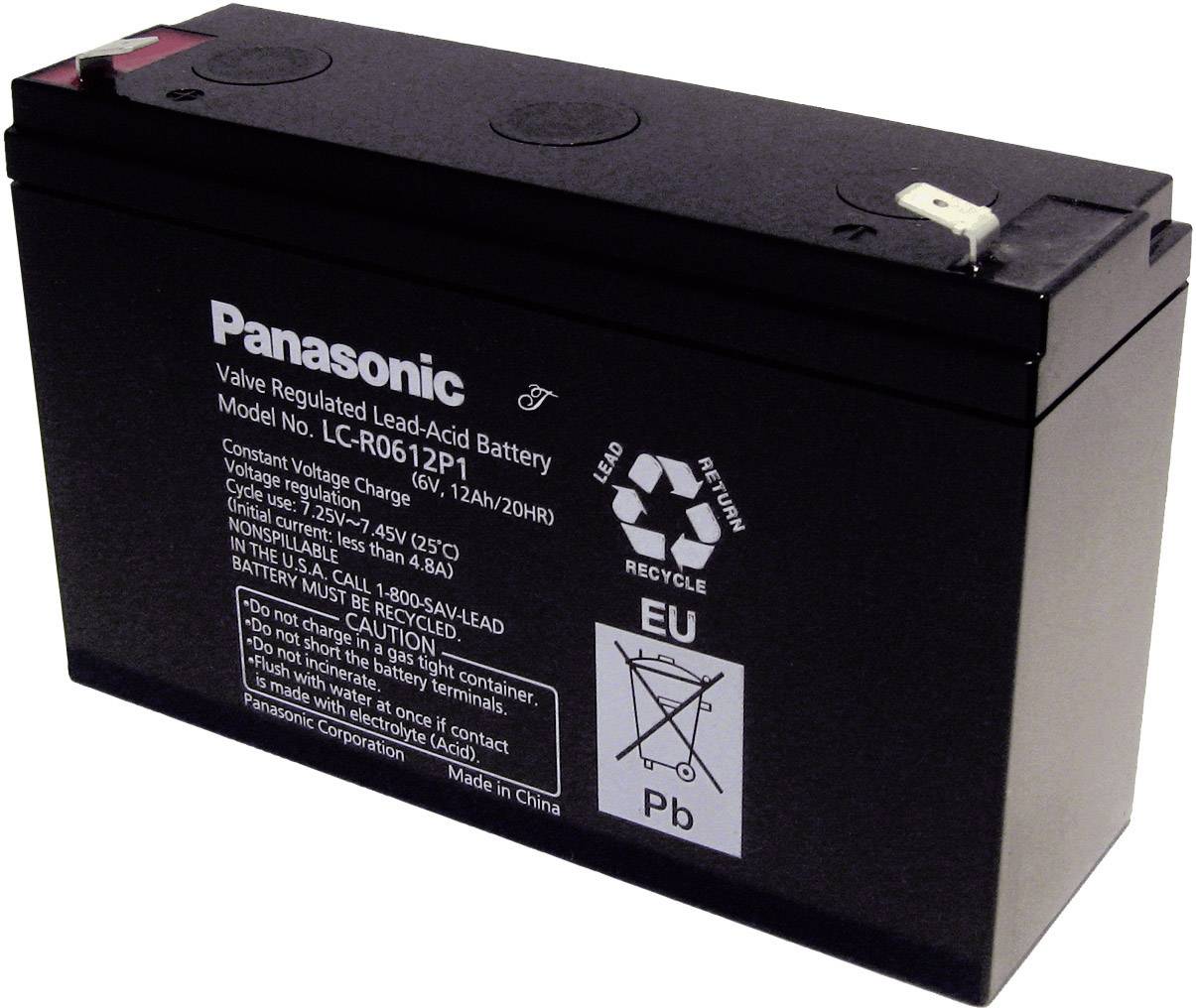 Panasonic 6 V 12 Ah LC-R0612P Bleiakku 6 V 12 Ah Blei-Vlies (AGM) (B x ...