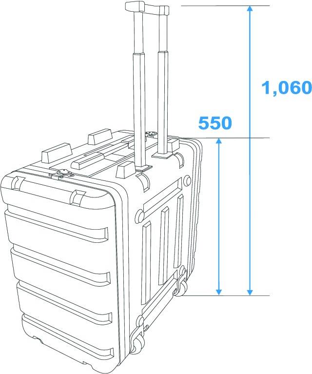 DD/Trolley 19 Zoll Rack 8 HE Kunststoff inkl. Griff, inkl. Rollen ...