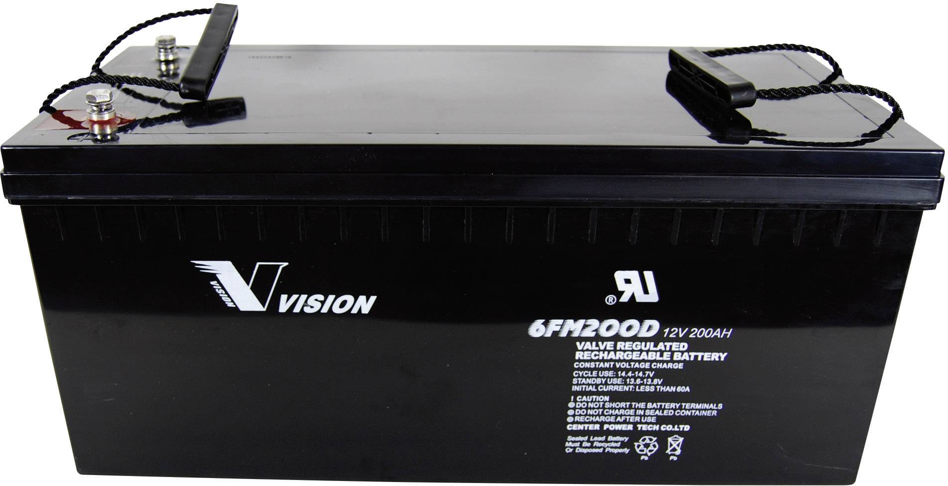 Vision Akkus VISION 6FM200LPX 6FM200PX Bleiakku 12V 200Ah Blei-Vlies ...