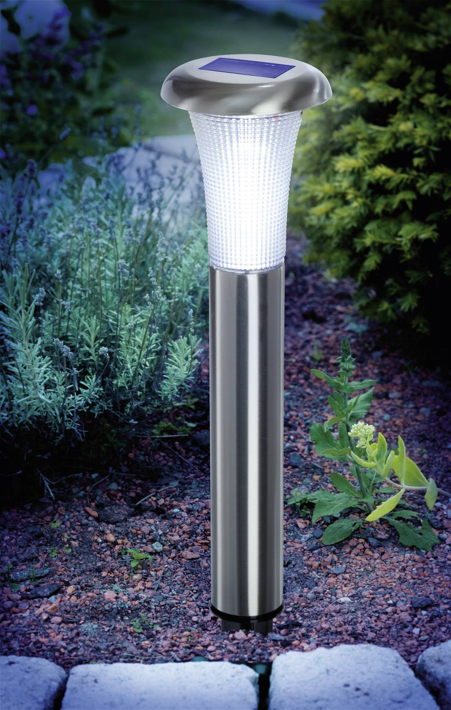 Esotec Solar-Gartenleuchte Vesuv 102067 LED Kaltweiß Edelstahl | digitalo