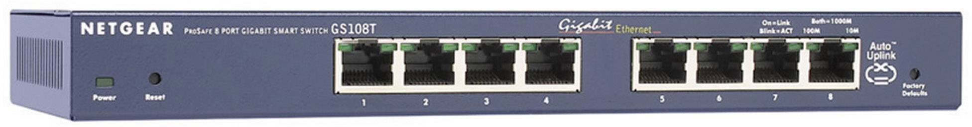 NETGEAR Switch Desktop Gigabit Pro Safe 8-port 10/100/1000 GS108T ...
