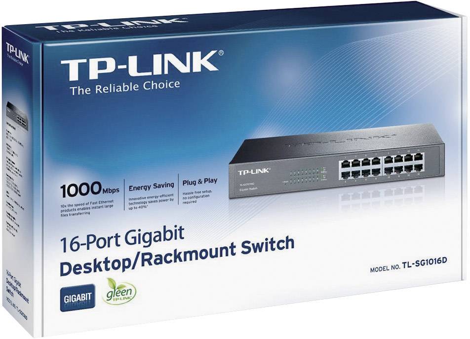 TP-LINK TL-SG1016D Netzwerk Switch 16 Port 1 GBit/s | digitalo